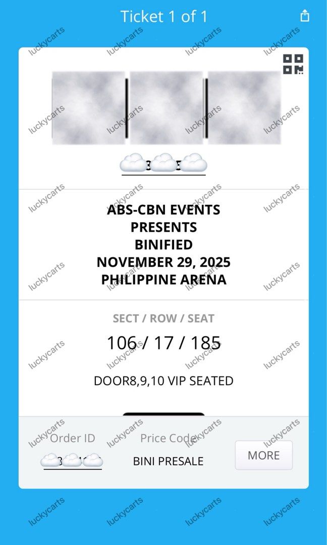 Binified VIP Seated Section 106 Ticket (Ticketnet Presale), Tickets ...