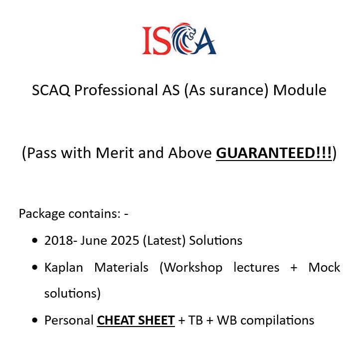 [MERIT AND ABOVE!!] ISCA SCAQ Professional AS (Assurance) Secret ...