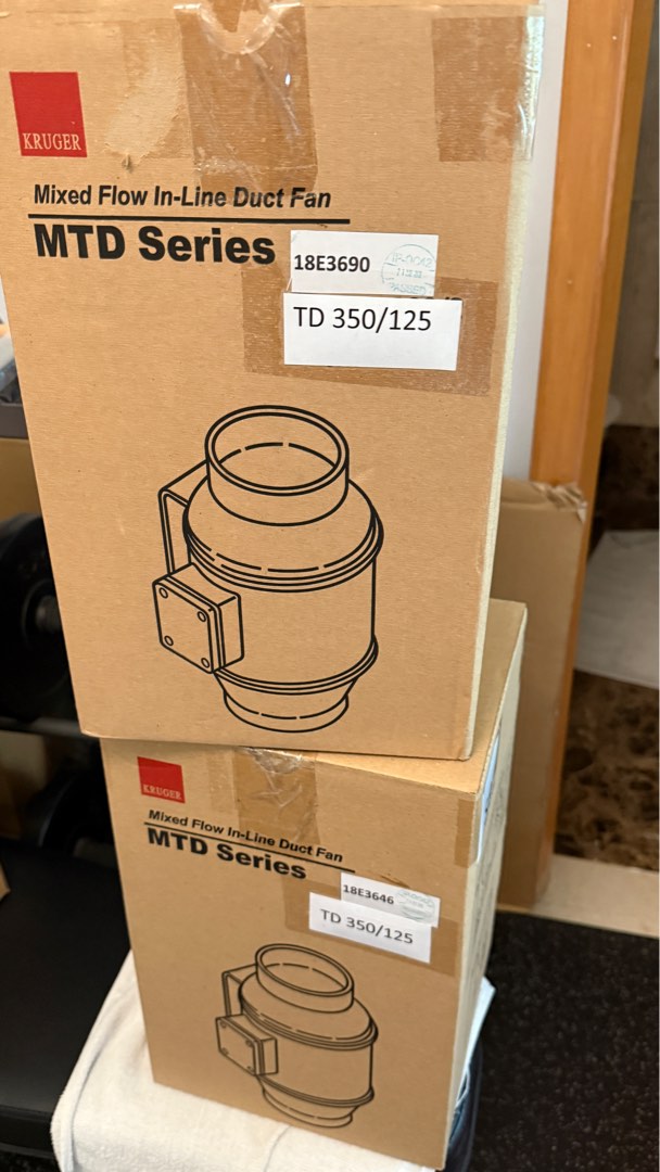 Kruger MTD Series Mixed Flow In-Line Duct Fan, Furniture & Home Living ...