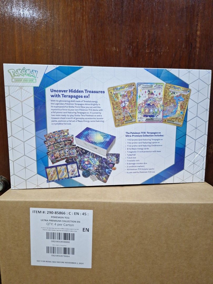 Pokemon TCG: Terapagos ex Ultra Premium Collection upc, Hobbies & Toys ...