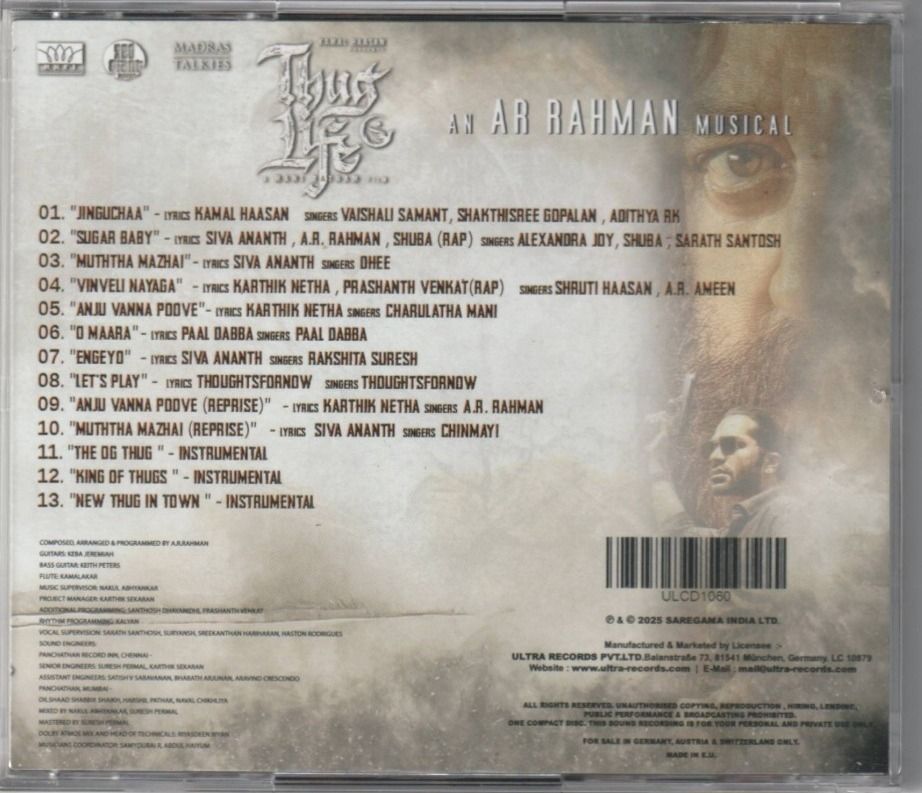 Thug Life (2025) . Tamil CD . a.r.rahman, Hobbies & Toys, Music & Media ...