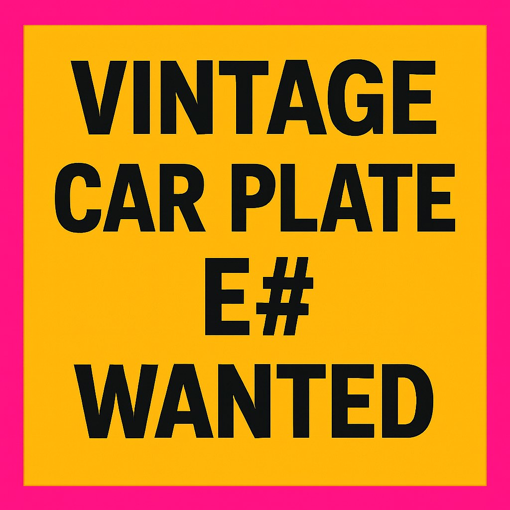 Vintage Car Plate - E# Wanted, Car Accessories, Car Plates on Carousell