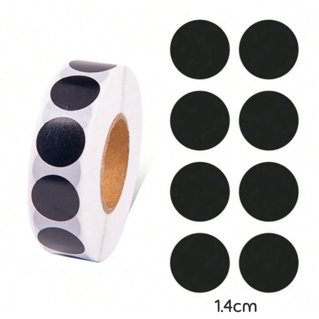 [$5 for 200pcs] 1.4cm Black Dot ⚫️ Round Sticker, Hobbies & Toys ...