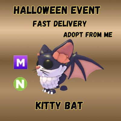 Adopt me pets kitty bat neon mega, Video Gaming, Gaming Accessories, In ...