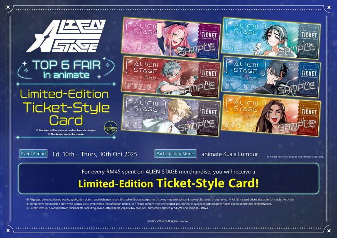 Alien Stage alnst top 6 fair Malaysia pickup event Acrylic Standee ...