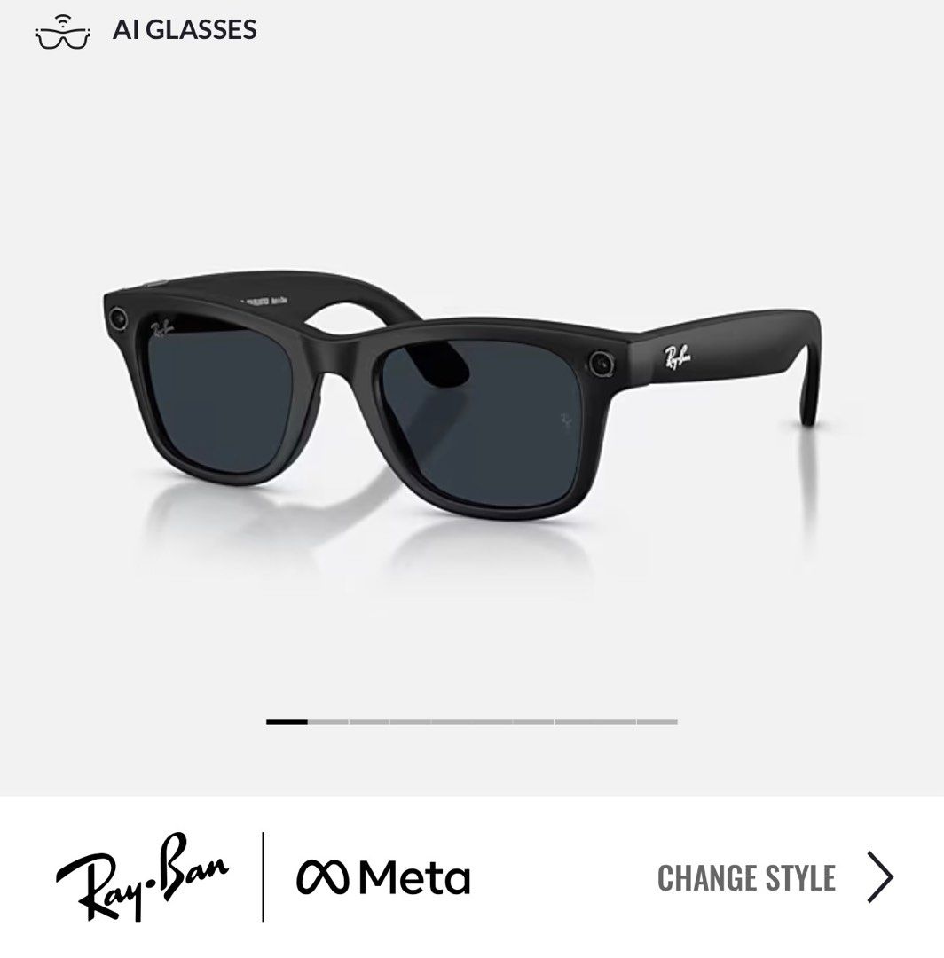 Gen 2 transition Ray-Ban Meta Wayfarer AI Glasses, Men's Fashion ...