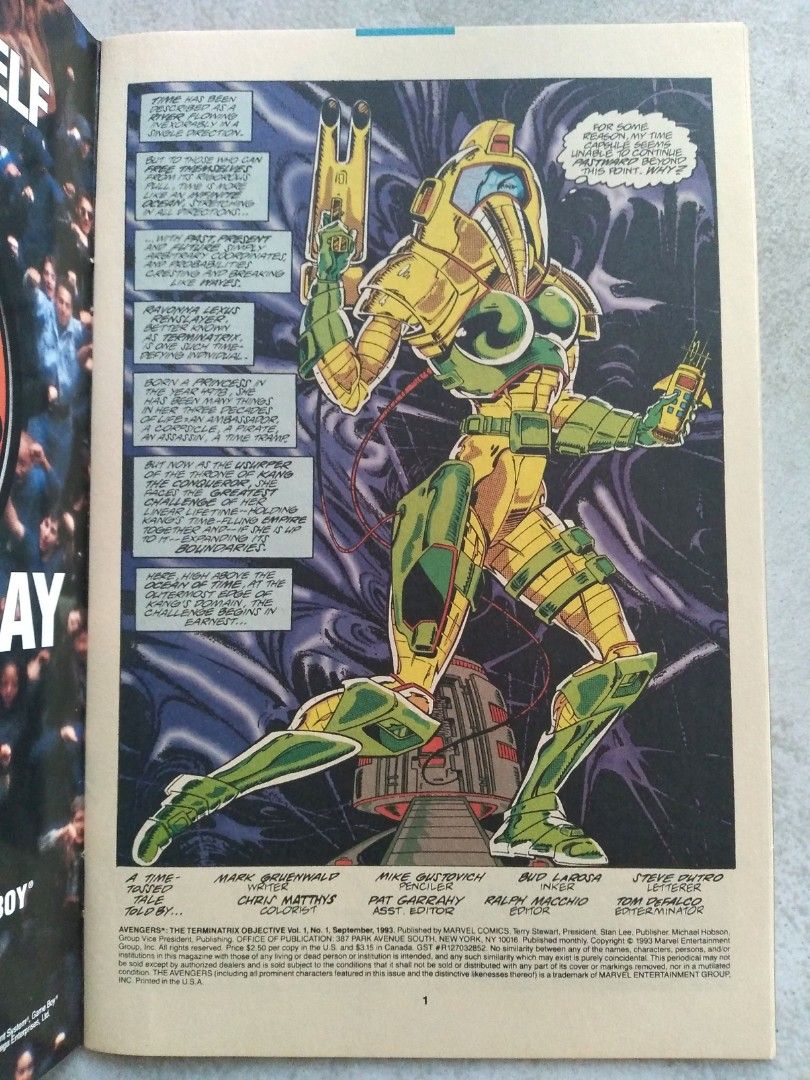 Marvel Comics / Avengers - The Terminatrix Objective # 1 / u.s.agent ...