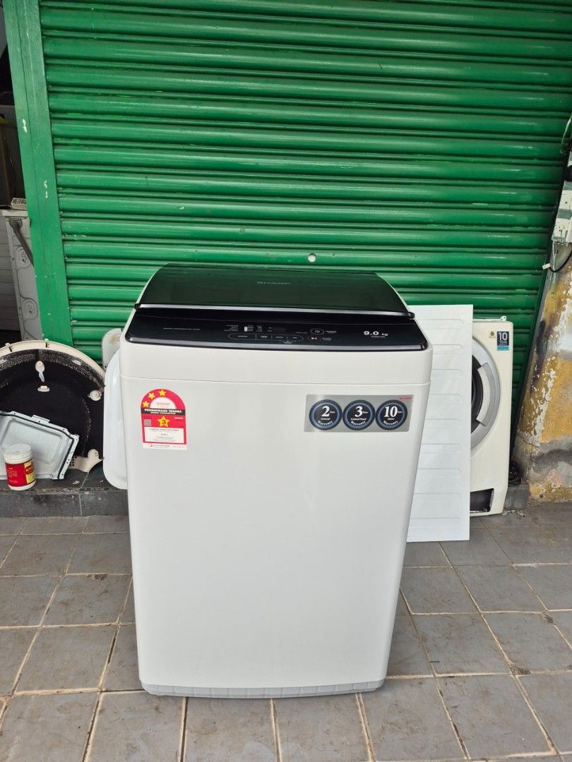 Mesin basuh washing machine Sharp 9.0kg, TV & Home Appliances, Washing ...
