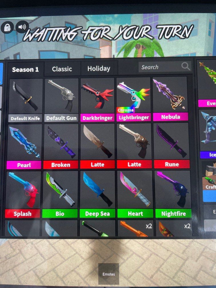 MM2 Knives - Various Rare Skins for adm, Video Gaming, Video Games ...