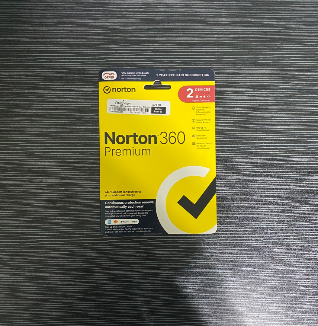 Norton 360 Premium 1 Year Pre-Paid Subscription for 2 Devices ...