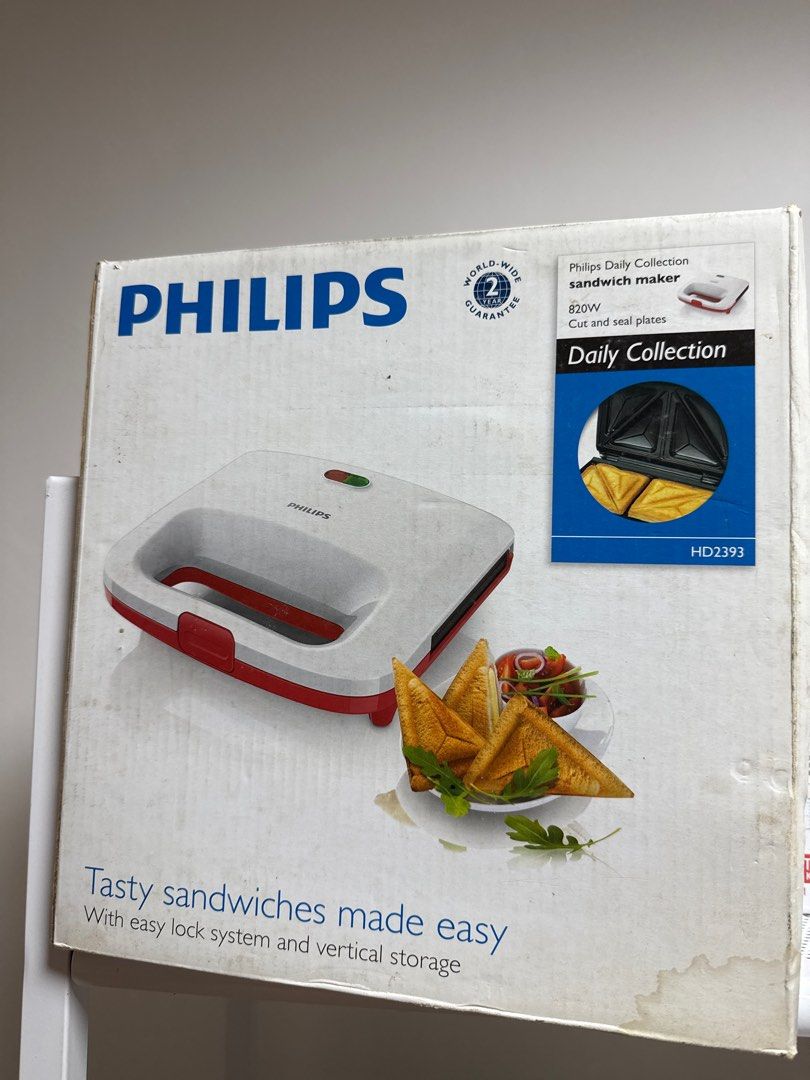 Philips Daily Collection Sandwich Maker HD2393, TV & Home Appliances ...