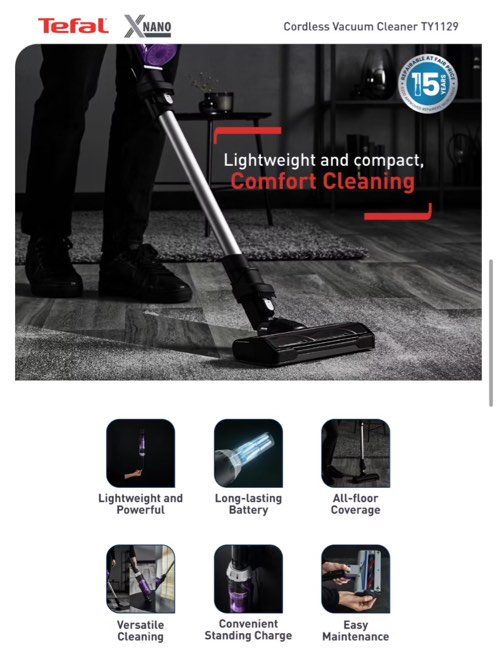 Tefal X Nano Handheld Vacuum Cleaner, TV & Home Appliances, Vacuum ...