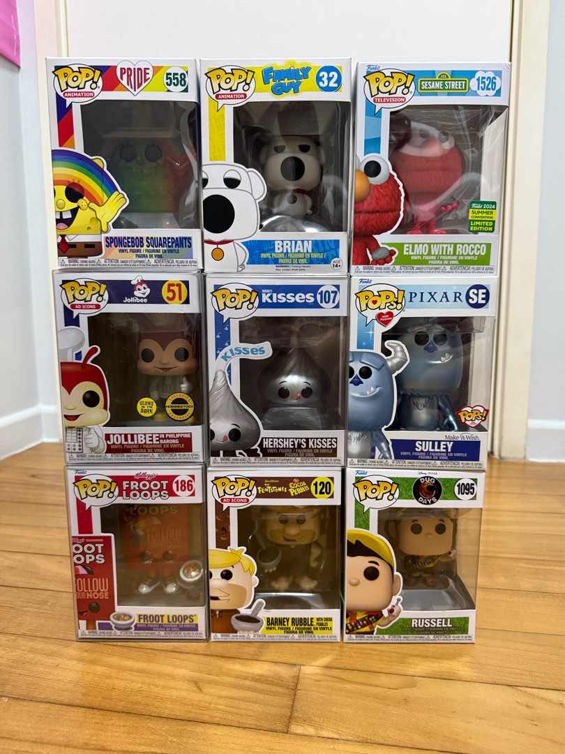 WTS Assorted Funko Pops | Spongebob Elmo Family Guy Jollibee Hersheys ...