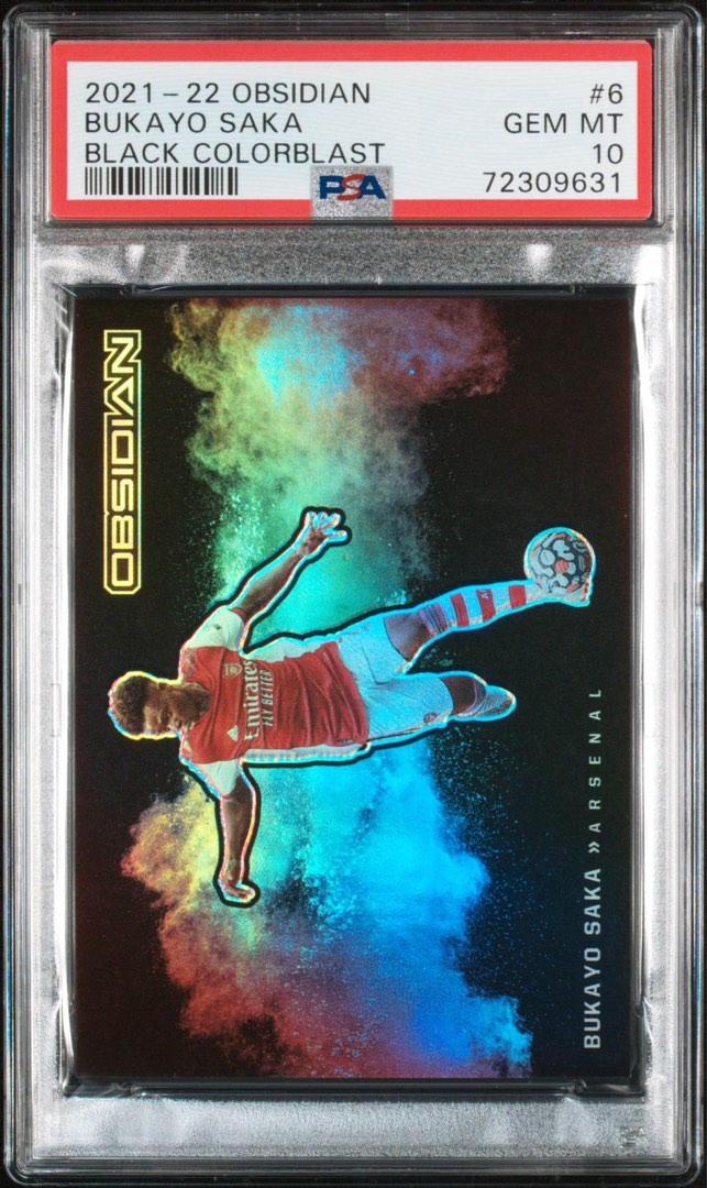 2021-22 Obsidian Bukayo Saka Black Colorblast PSA 10, Hobbies & Toys ...