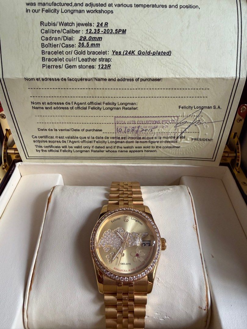 24k gold plated Felicity Longman Limited Edition SG50 Singapore ...