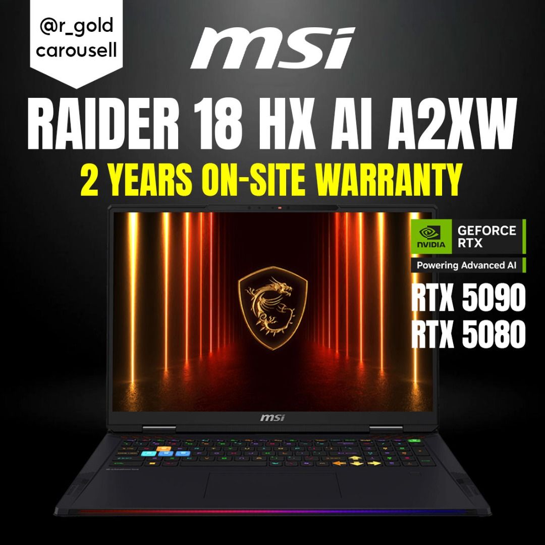 BNIB MSI Raider 18 HX AI A2XWIG (2025) RTX 5080 - A2XWJG RTX 5090 AI ...