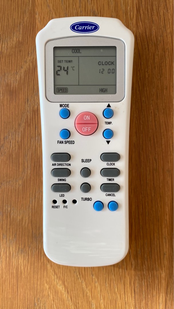 Carrier Air Conditioner Remote Control, 家庭電器, 冷氣機及暖風機 - Carousell