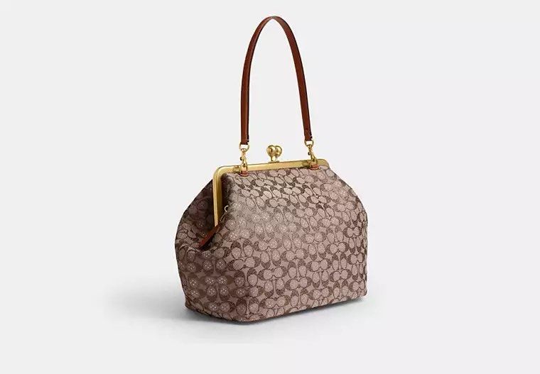 Coach Large Kisslock Frame Bag in Crystal Signature Jacquard 💚🩷💙💛 ...