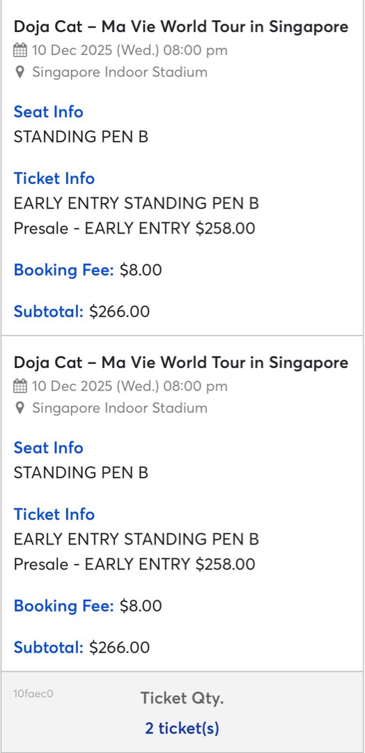 Doja Cat - Ma Vie World Tour - Early Entry Standing Pen B, Tickets ...