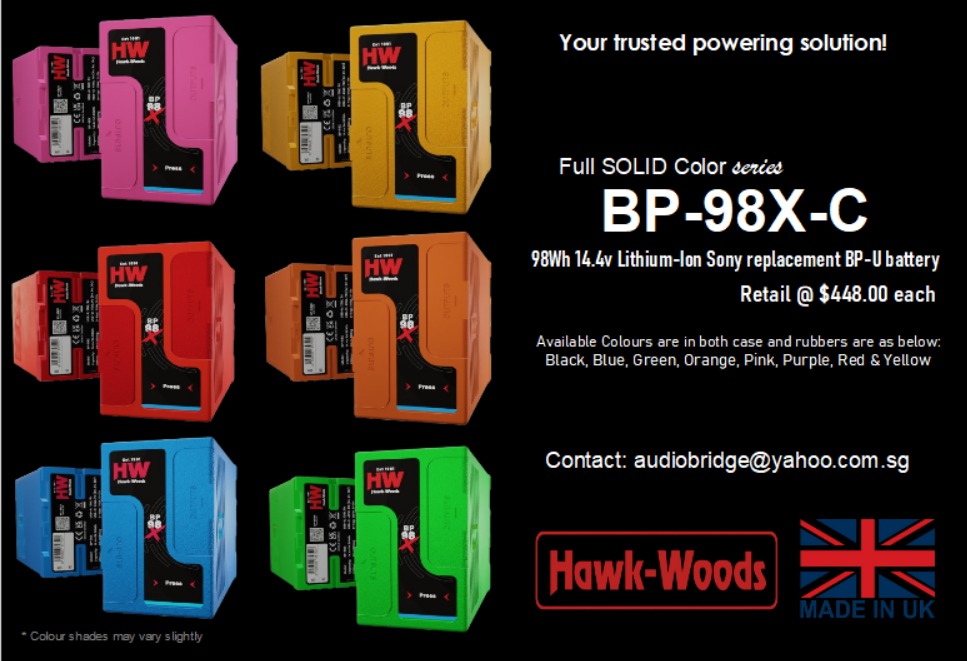 HAWK-WOODS BP-98X-C 98Wh 14.4v Lithium-Ion Sony replacement BP-U ...