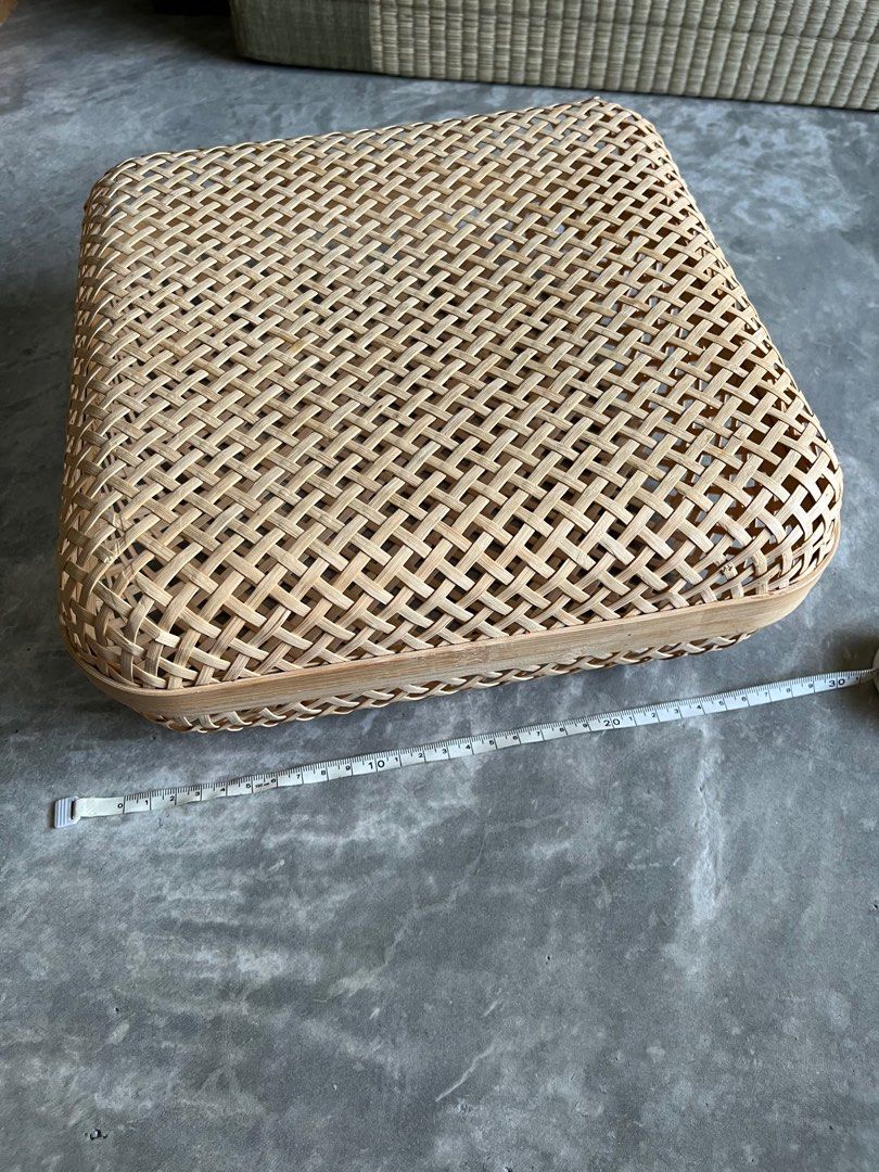 IKEA SMARRA box with lid (Bamboo Basket), Furniture & Home Living, Home ...