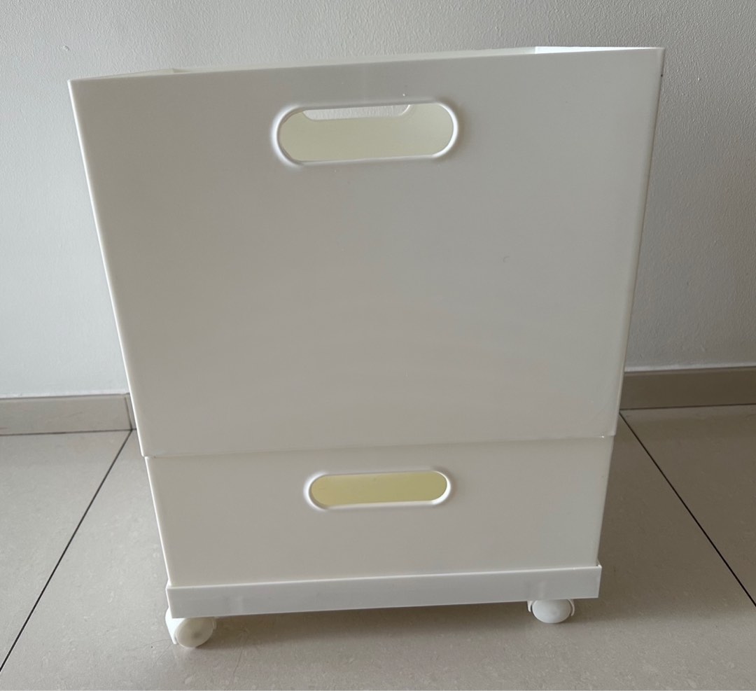 IKEA White Storage Box with Wheels, Furniture & Home Living, Home ...