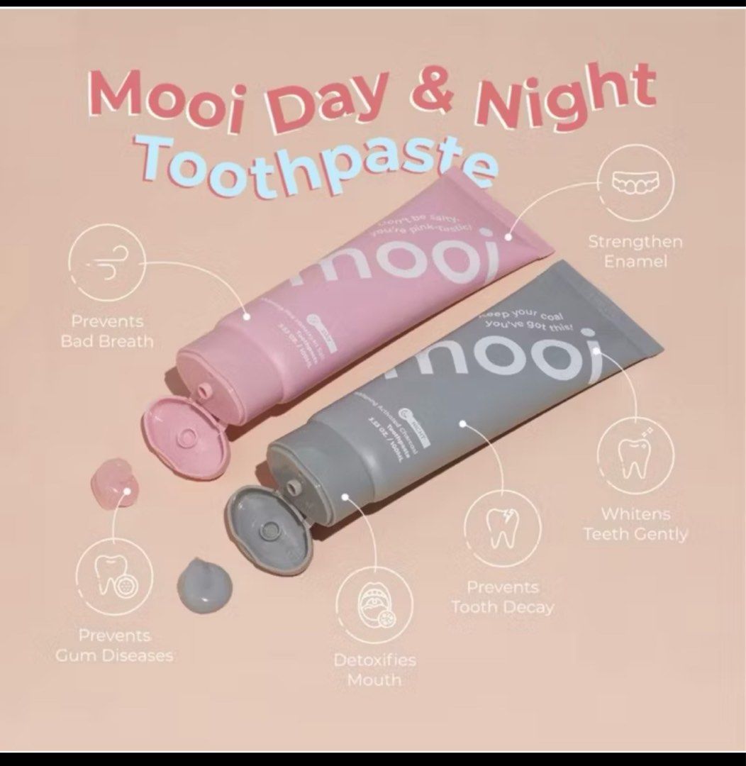 MOOI toothpaste (day & night), Beauty & Personal Care, Oral Care on ...