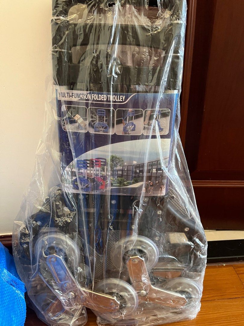 Multi-Function Folded Trolley 爬樓梯輪手拉車便攜拉桿行李推車家用購物買菜折疊收納野營小拖車, 家庭電器, 其他 ...
