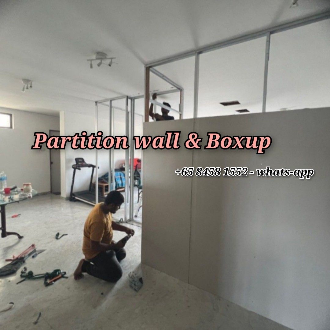 partition wall, box up, gypsum board, renovation, HDB, Singapore, works ...