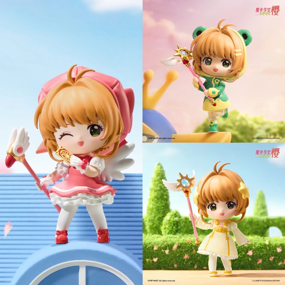 Pop Mart Sakura Cardcaptor - Sakura Clow Card + Sakura Star / Frog raincoat, Hobbies & Toys ...