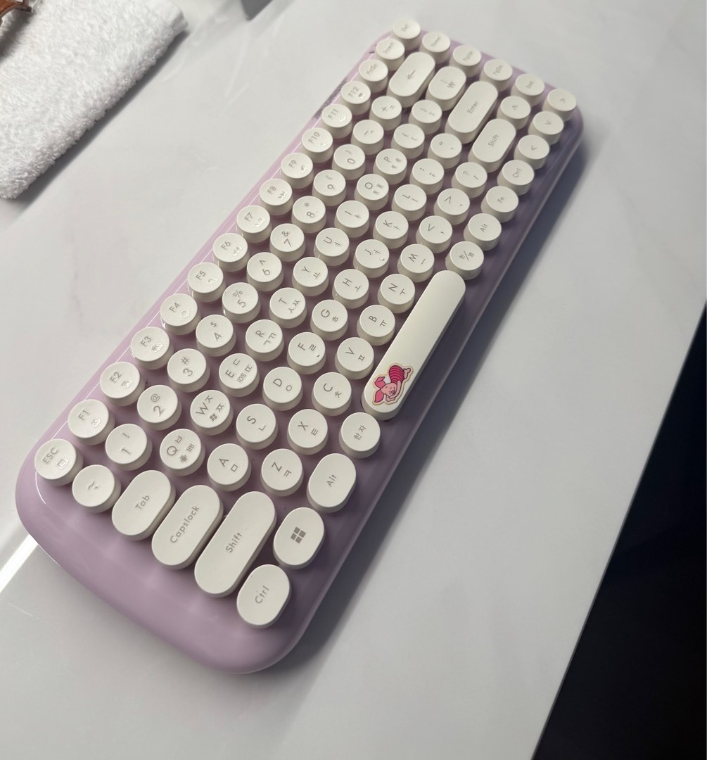Retro Round Keycap Keyboard - Lavender, Computers & Tech, Parts ...