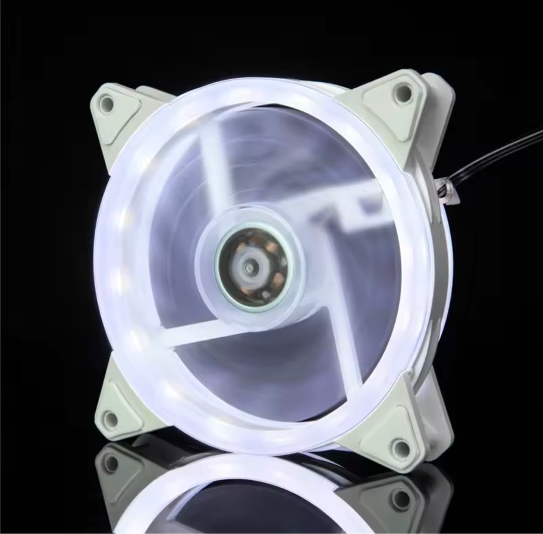 White LED PC Case Fan 12cm, Computers & Tech, Parts & Accessories ...