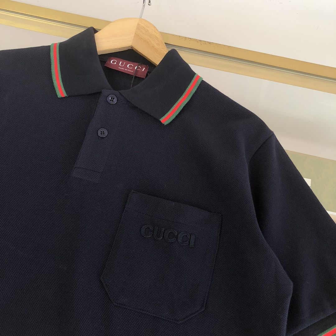 Authentic gucci polo shirt dark blue, Luxury, Apparel on Carousell