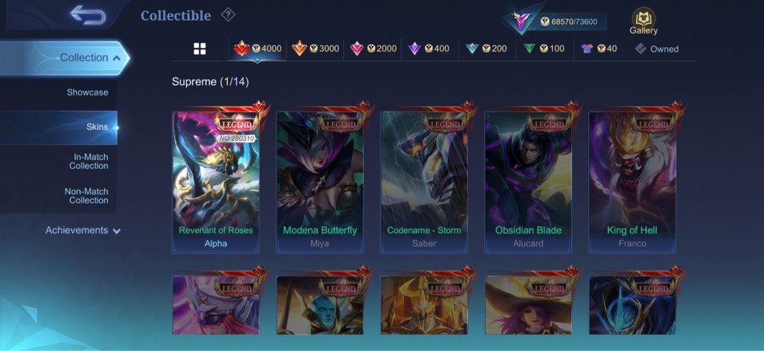 MLBB - Renowned Collector II - Legend Alpha, Video Gaming, Gaming ...