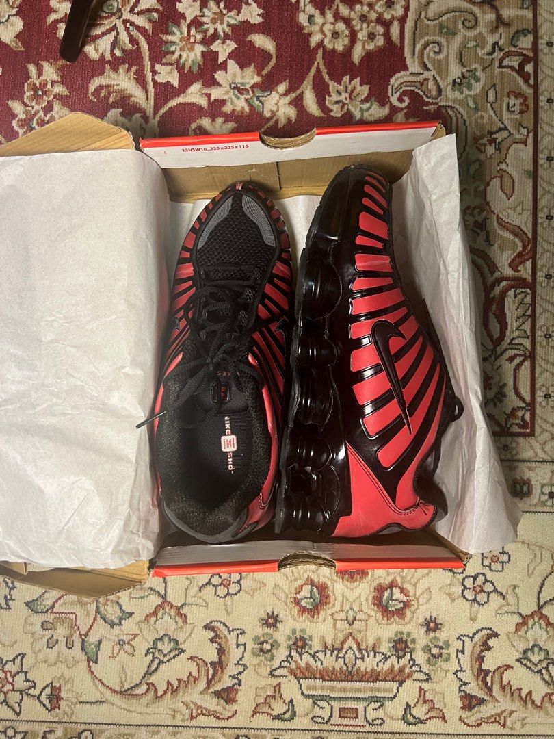 Nike Shox TL Red Black, Men's Fashion, Footwear, Sneakers on Carousell
