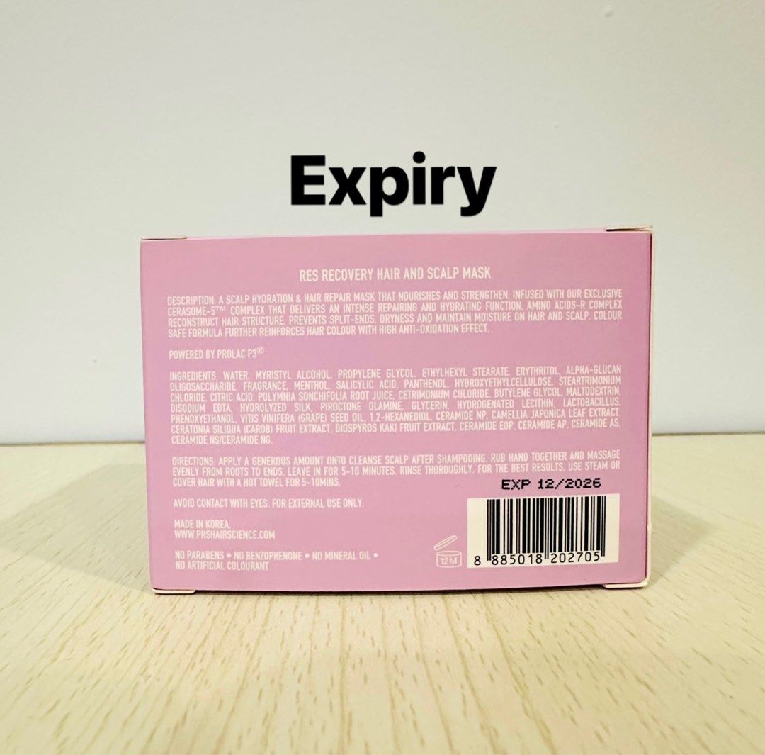 PHS Hairscience RES HAIR & SCALP MASK 200g Expiry 2026/12 Authentic ...