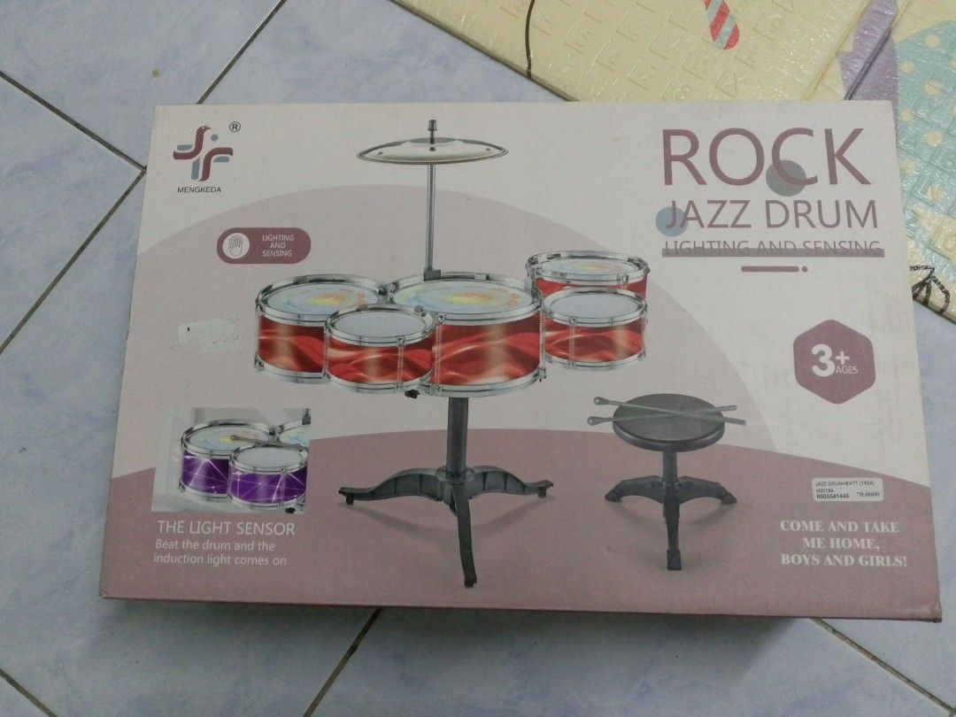 Rock Jazz Drum Set with Lighting and Sensing, Hobbies & Toys, Music ...