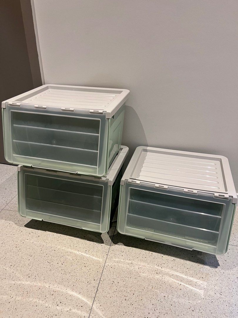 Stackable Storage Box Organizer (RM40 for all 3), Furniture & Home ...