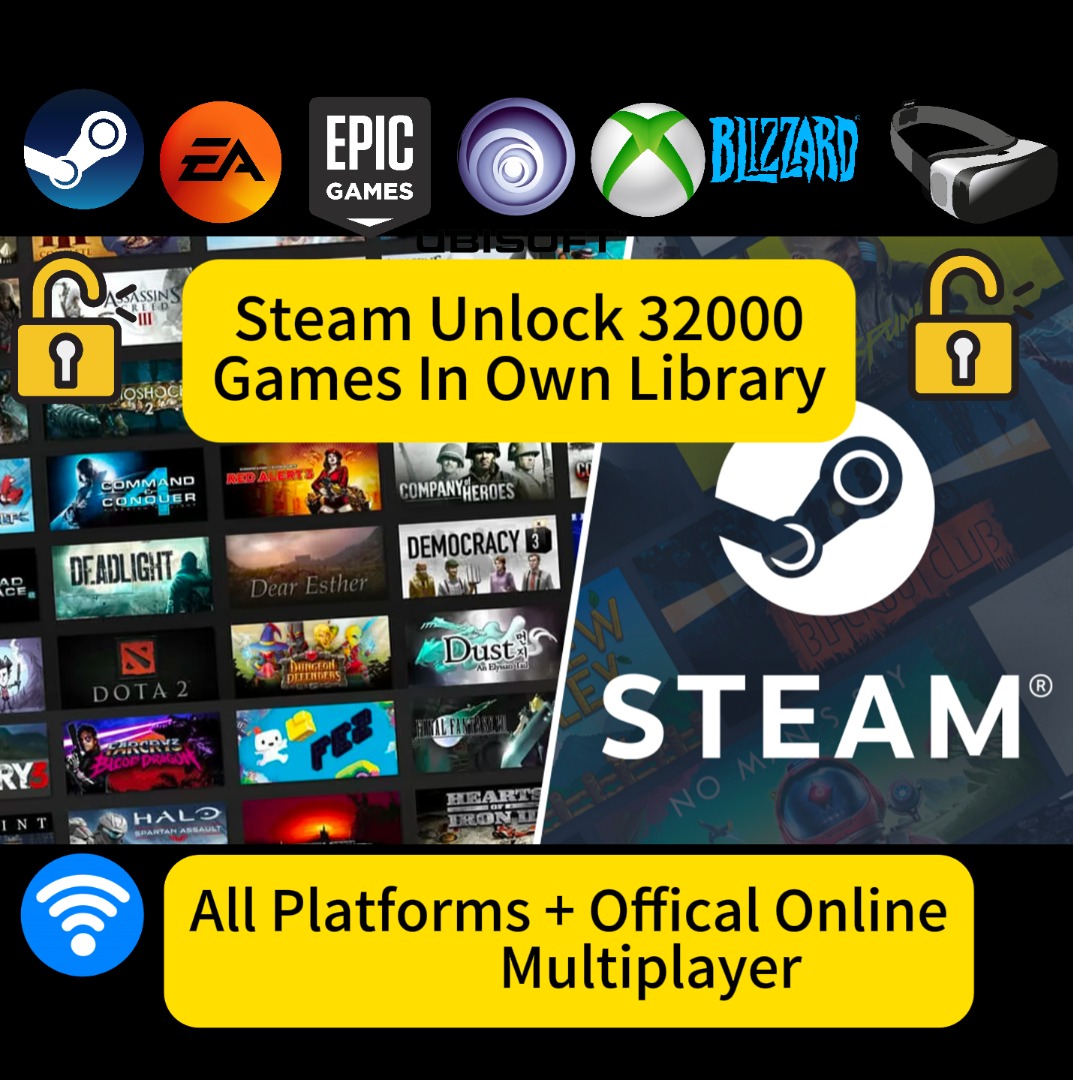 🔓Steam Unlock 32000 Games Add Into OWN Steam Library (Can Play Online ...