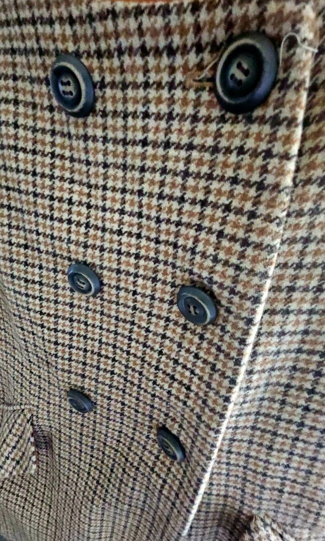 ZARA Basic Houndstooth Coat (Size L), Women's Fashion, Coats, Jackets ...