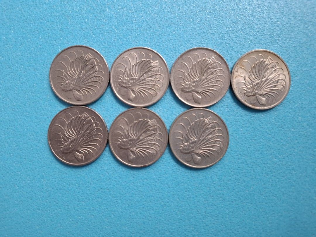 7 x Singapore old 50cent coin, Hobbies & Toys, Memorabilia ...