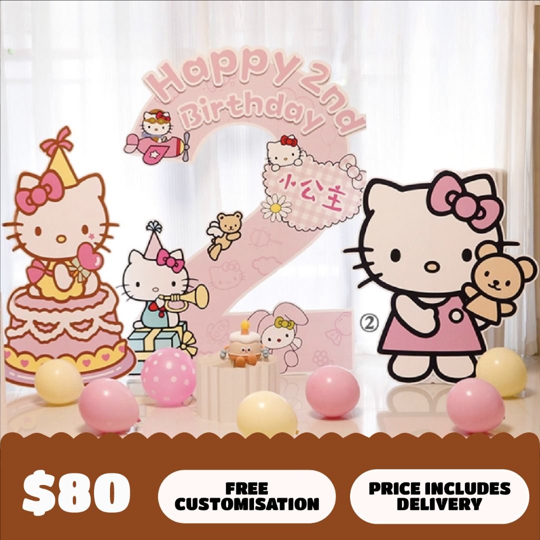 🎀 HELLO KITTY CUSTOMISED BACKDROP SETS 🎀, Hobbies & Toys, Occasions ...