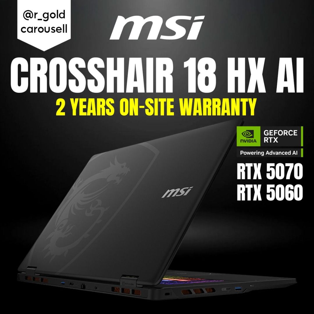 BNIB MSI Crosshair 18 HX AI (2025) A2XWFKG/A2XWGKG - RTX 5060/70 AI ...