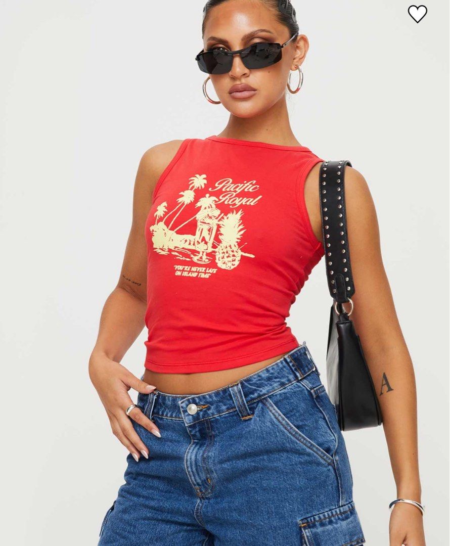 trades ok clearance sale! y2k red Princess Polly Pacific Royal Tank Top ...