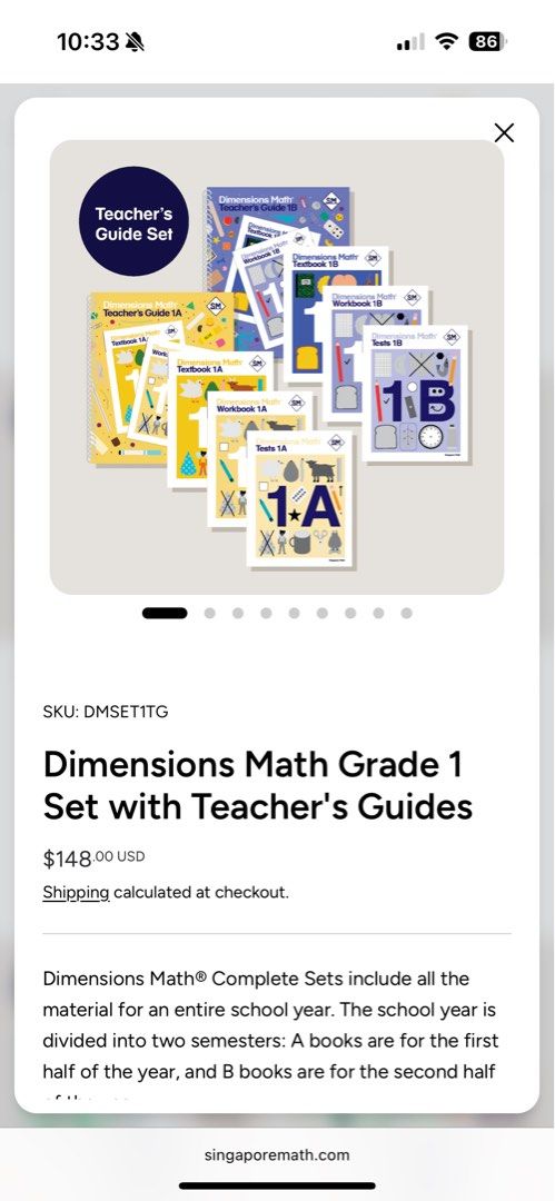 Dimensions Math Grade 1 Set with Teacher's Guides, Hobbies & Toys ...