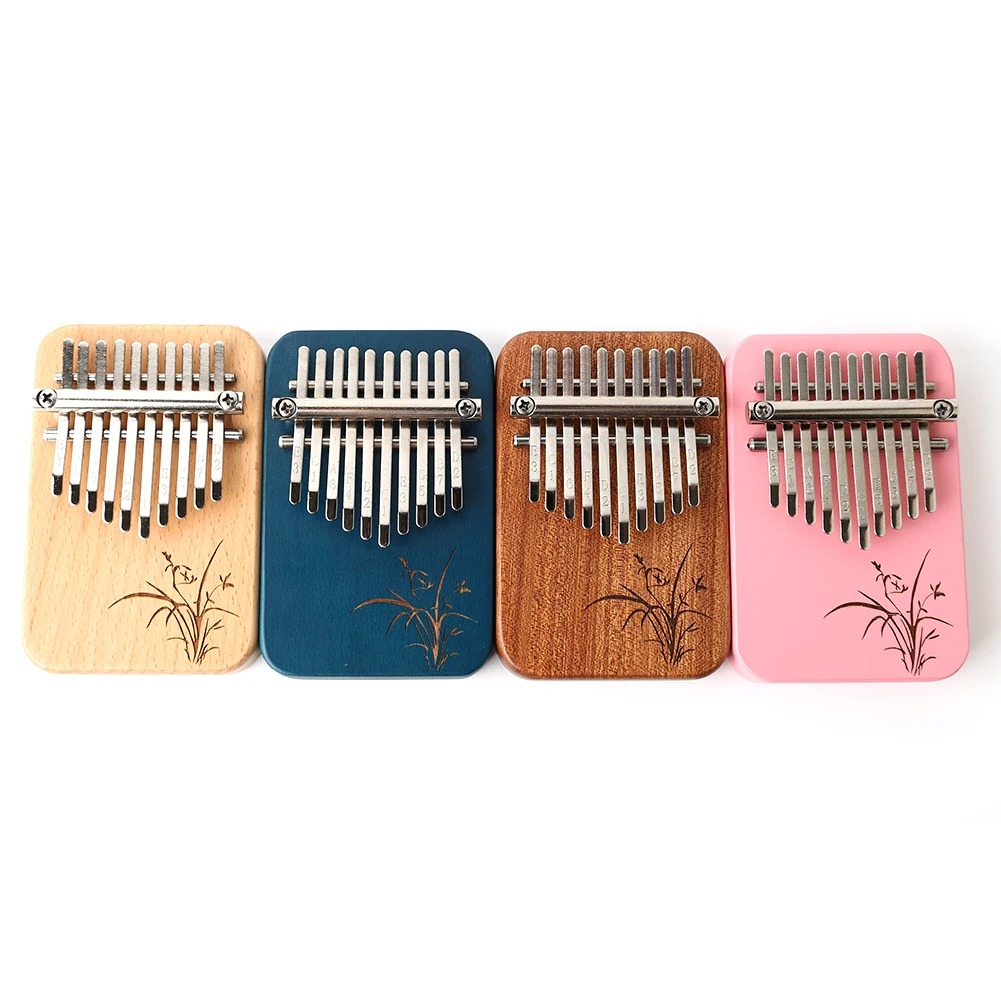 Portable 10 Key Mini Kalimba Finger Percussion Kalimba Wood Keyboard ...