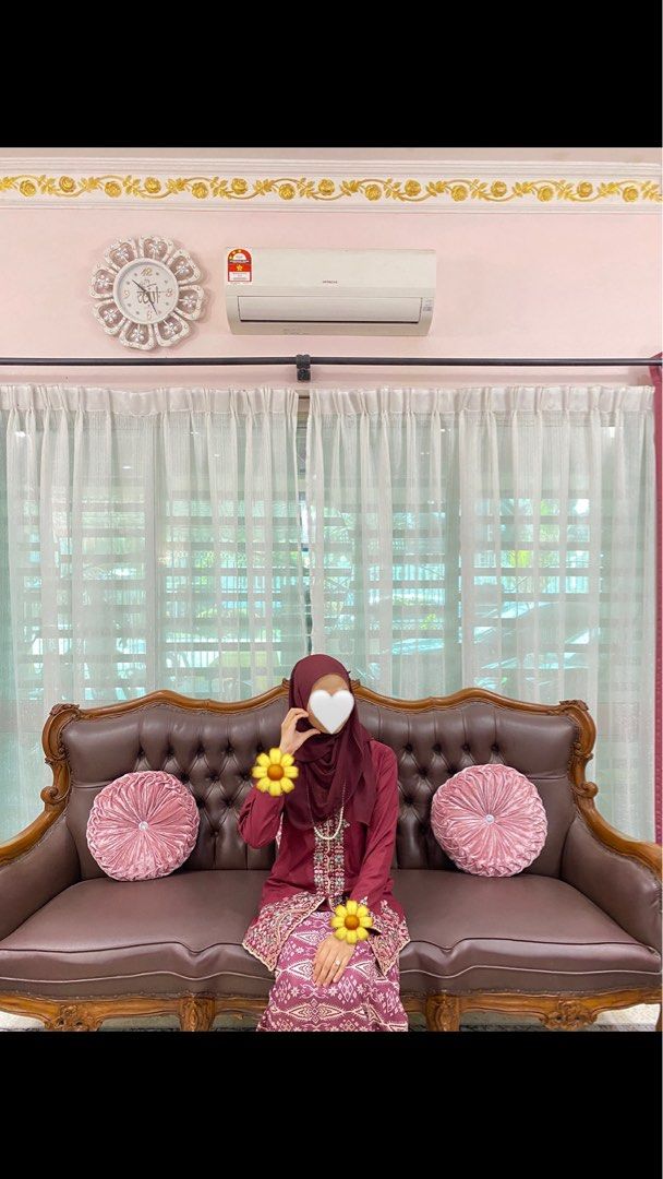 (RAYA COLLECTION 2026) RAYYAN HAYA ANITA KEBAYA EMBROIDERY LONG SLEEVE (MAROON), Women's Fashion ...