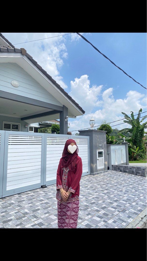 (RAYA COLLECTION 2026) RAYYAN HAYA ANITA KEBAYA EMBROIDERY LONG SLEEVE (MAROON), Women's Fashion ...