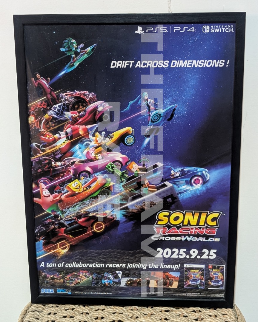 Sonic Racing CrossWorlds Promo Poster, Hobbies & Toys, Memorabilia ...
