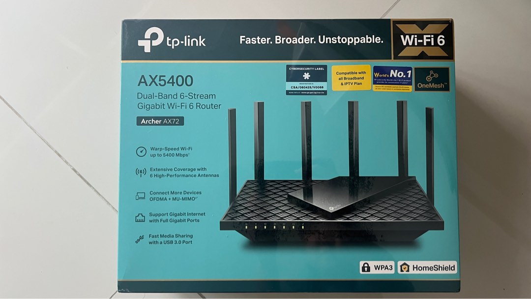 2 Devices - (1) TP-Link AX5400 Dual-Band Gigabit Wi-Fi 6 Router + (2 ...